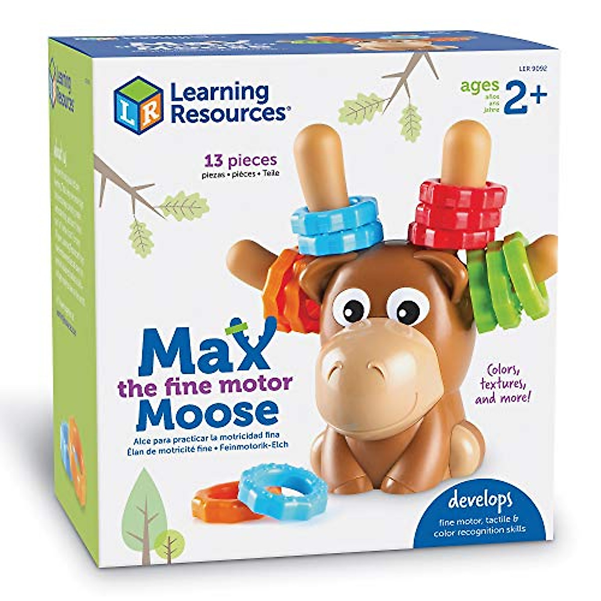 Learning Resources Max the Fine Motor Moose - 13 Pieces, Ages 2+ Toddler Learning Toys, Fine Motor Toy for Toddlers, Preschool Toys