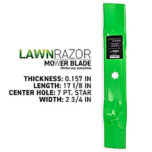 8TEN LawnRAZOR Mower Blade Set for John Deere LA140 LA145 LA155 LA165 D140 D150 D160 48 Inch Cut Deck GY20852 (High-Lift)