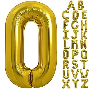 TONIFUL 40 Inch Large Gold Letter O Balloons Helium Balloons,Foil Mylar Big Balloons for Birthday Party Anniversary Supplies Decorations