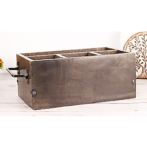 ARTISENIA Mother's Day Gifts Wooden Kitchen Utensil Holder With 4 Compartments Wood Utensil Organizer for Cutlery, Napkins, Cups Caddy Organizer