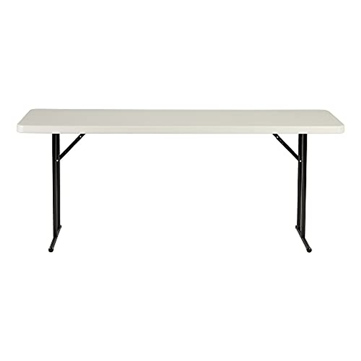 Norwood Commercial Furniture 6' Indoor/Outdoor Folding Training Table, Rectangular Blow-Molded Plastic Folding Training and Event Table, Gray