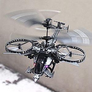 USB Drone with LED Lights, Combat Helicopters Remote Control Toys Gifts for Boys Girls with Altitude Hold Headless Mode Key Start Speed Adjustment, Gifts for Beginners and Fighter Enthusiasts