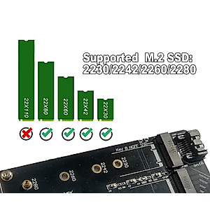 Valuegist PCIe Adapter for One M.2 NVMe Mkey and One SATA Bkey SSD, PCI-e 4.0 X4 Card Supports NGFF M2 M-Key or B-Key (M+B) SSD of Length 2280,2260,2242,2230, PCIe NVMe Adapter with SATA 3.0 Cable
