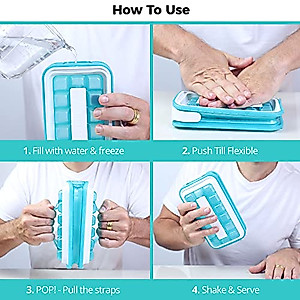 ICEBREAKER CLEAR POP 2023 - Make And Serve Ice Without Ever Touching The Ice - The Sanitary Ice Tray for Freezer - NO Spills Silicone Tray With Lid - Ice Cube Maker 18 Ice Cubes