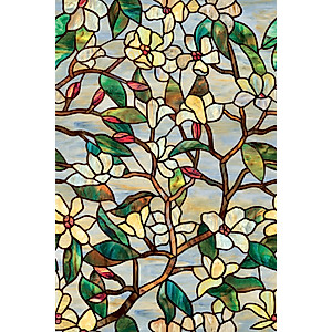 01-0142 Window Film, Summer Magnolia, Self-Static, 24 x 36-in. - Quantity 1