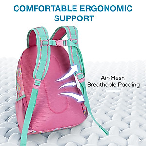 mommore Kids Backpack Set, Rainbow Backpack for Girls Lightweight Elementary Bookbag for Students School backpack for Children with Chest Strap Water Resistant,3pcs pink