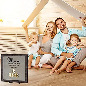 Personalized Mom Puzzle Card Mother’s Day Puzzle Sign, Mom You are The Piece that holds us together Sign,Personalized Family Wooden Plaque Gift for Mom from daughter, Gift for Grandma,wife (Acrylic)