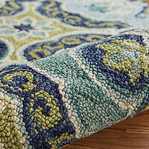 LR Home Dazzle Area Rug, 4' Round, Green