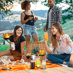 MOHARY [ 8pcs Set ] Drinking Glasses with Bamboo Lids and Straw 8pcs Set - 16oz U-Shaped Cups, Iced Coffee Glasses, Cute Reusable Bottle, Ideal for Whiskey, Beer, Tea, Gift - 2 Cleaning Brushes