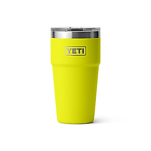 YETI Rambler 20 oz Stackable Tumbler, Stainless Steel, Vacuum Insulated with MagSlider Lid, Firefly Yellow