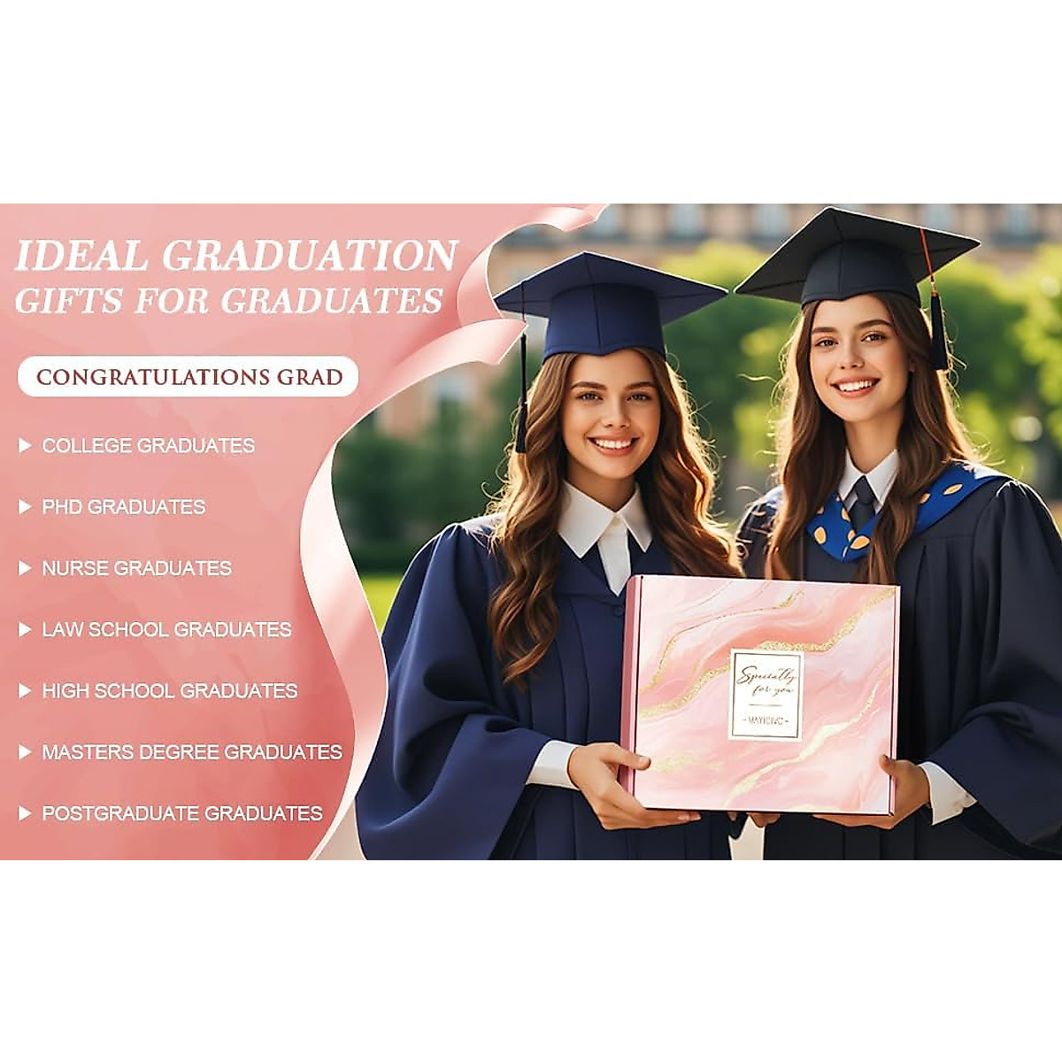 2025 Graduation Gifts for Her, Cool College Graduation Gifts Basket, Best Master Degree Grad Gifts Box, Class of 2025 Congratulations Gift for Graduates Women Friends Sister Daughter Teacher Nurse