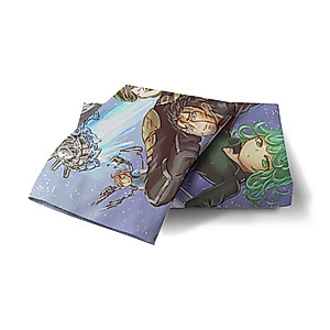 NICHIYOBI Punch Hero Anime Genos Saitama Duvet Cover Set 3D Bedding Comforter Cover 3 Pcs (1 Duvet Cover+2 Pillowcases) Bedding Set (02,Full-80x90in+20x30in*2)