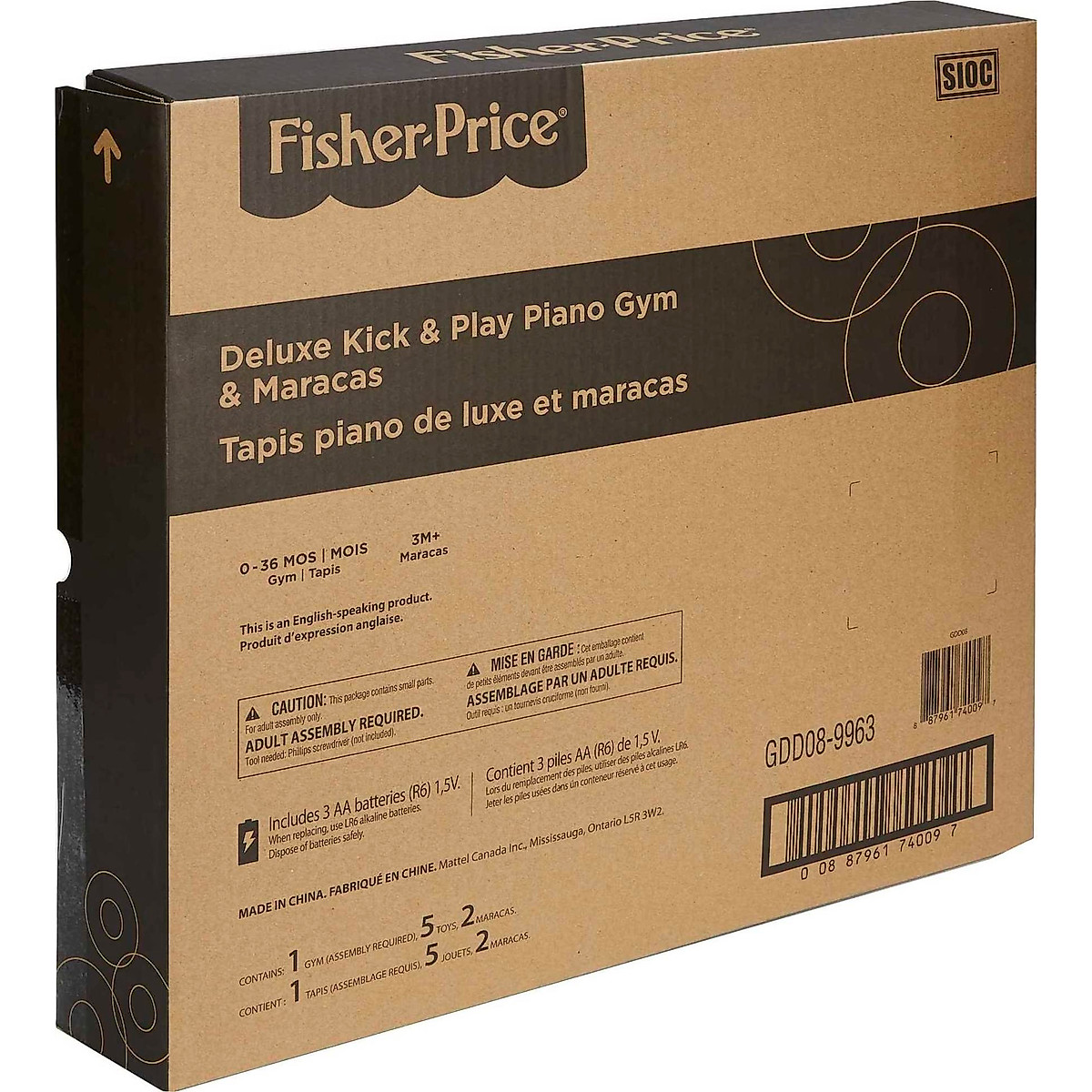 Fisher-Price Baby Bouncer Animal Wonders Jumperoo Activity Center & Fisher-Price Baby Playmat Deluxe Kick & Play Piano Gym & Maracas with Smart Stages Learning Content