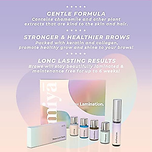 MIYA LASH | Brow Lamination Kit | Professional Eyebrow Lamination with Keratin | DIY Eye Brow Lift Kit | Fuller, Thicker Brows for 6 weeks | Includes Easy to Use Instruction, Treatment Tools & Brushes