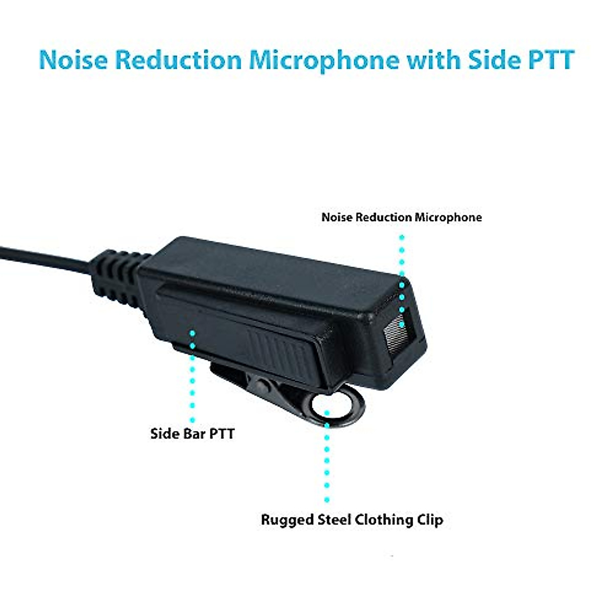 Klykon 2 Wire Covert Acoustic Tube Earpiece Headset PTT MIC for 1 PIN 2.5MM Motorola Talkabout Walkie Talkie 2 Way Radio MD200TPR MH230R MR350R MS350R MT350R MG160A MH230TPR