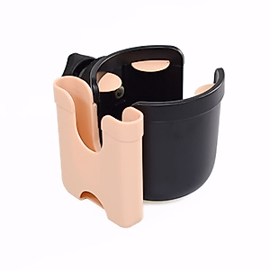 Babyfond Stroller Cup Holder with Phone Holder/Organizer, Universal Bike Cup Holder, 2-in-1 Bottle Holder for Stroller, Bike, Wheelchair, Walker, Pushchair, Scooter (Pink)