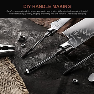 XITUO Chef Knife 8-Inch, 67 Layers Damascus Steel VG10 High Hardness Kitchen Knives Blank Blade Handmade DIY Blades Sharp Knife Billet 9pc Sets Utility (8'' Chef Knife)