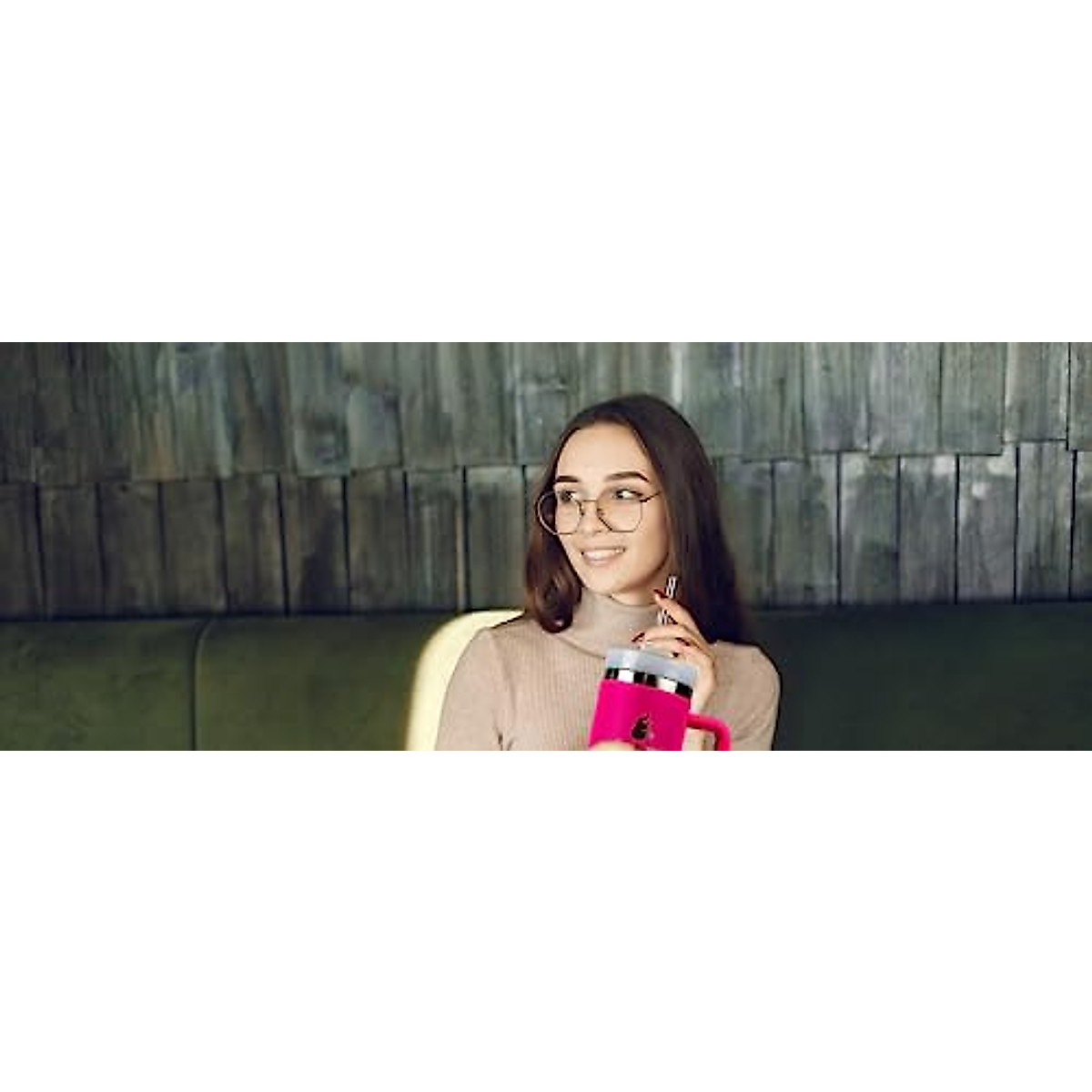 MONOHYDRO 40 oz Tumbler with Handle and Straw - tumbler with straw Stainless Steel Insulated Cup -stainless steel straw, Eco-friendly Materials - maintain temperature - Christmas Gift - Pink