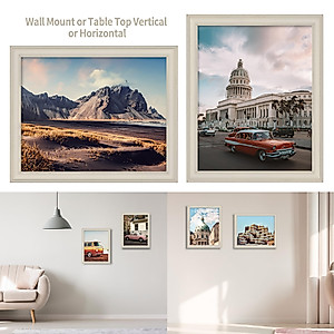 iRahmen 11x14 Picture Frame Set of 2, HD Glass Picture Frames Display Pictures 11x14 without Mat, 11 x 14 Rustic Photo Frame for Photo Poster Certificate Wall Gallery Horizontal Vertical