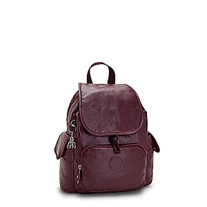 Kipling Women's City Pack Mini Backpack, Lightweight Versatile Daypack, School Bag, Burgundy Lacq, 10.75''L x 11.5''H x 5.5''D