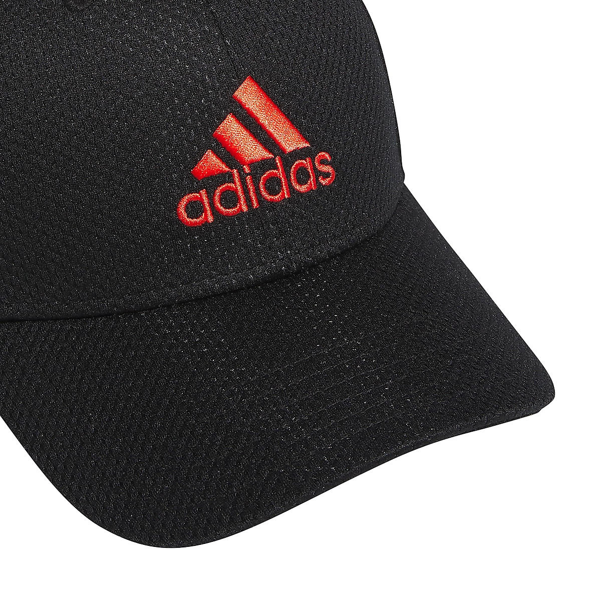 adidas Men's Zags 2.0 Structured Mid Crown A-Flex Stretch Fit Hat, Black/HI-RES RED, Large-X-Large