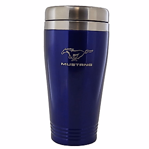 Au-TOMOTIVE GOLD Stainless Steel Travel Mug for Ford Mustang (Blue)