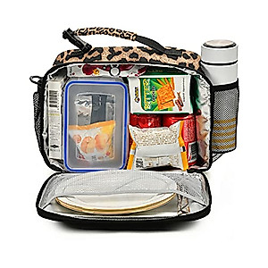 Lunch box Insulated Soft Lunch Bag Lunch Container Cheeteh Leopard Print for Office Work School Picnic Beach