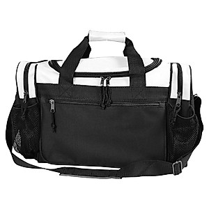 DALIX 17" Duffle Bag Dual Front Mesh Pocket in White