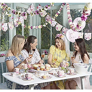 Talking Tables BG-CUPSET Blossom Party Paper Tea Cups, Pack of 12, Height 8cm, 3", Pink and Gold