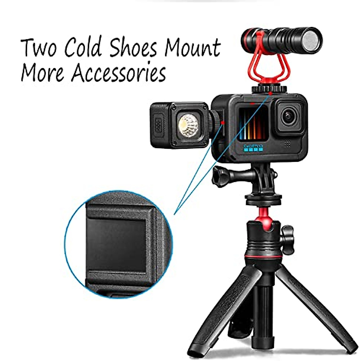 Protective Housing Case for Gopro Hero 9/Hero 10/Hero 11 Black, Housing Frame Case Mount Accessories for Gopro Hero9 Action Camera Accessory Kit with Quick Pull Movable Socket and Screw