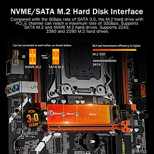 MACHINIST X79 Micro ATX Motherboard, LGA 2011 (Intel 3th Gen) Server Gaming Motherboard (PCIe 3.0, NVME/SATA M.2, Dual Channel DDR3, SATA 6Gb/s) for Intel Xeon E5 V1/V2, Core i7 Processor