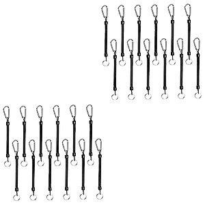 Housoutil 24 pcs Heavy Duty Spring Fishing Lanyard Tether Tools Retractable Fishing Ropes Fishing Gear Tool Fishing Safety Wire pogo Keychains Security Gear Tools Key Rings Heaps Lip Clip