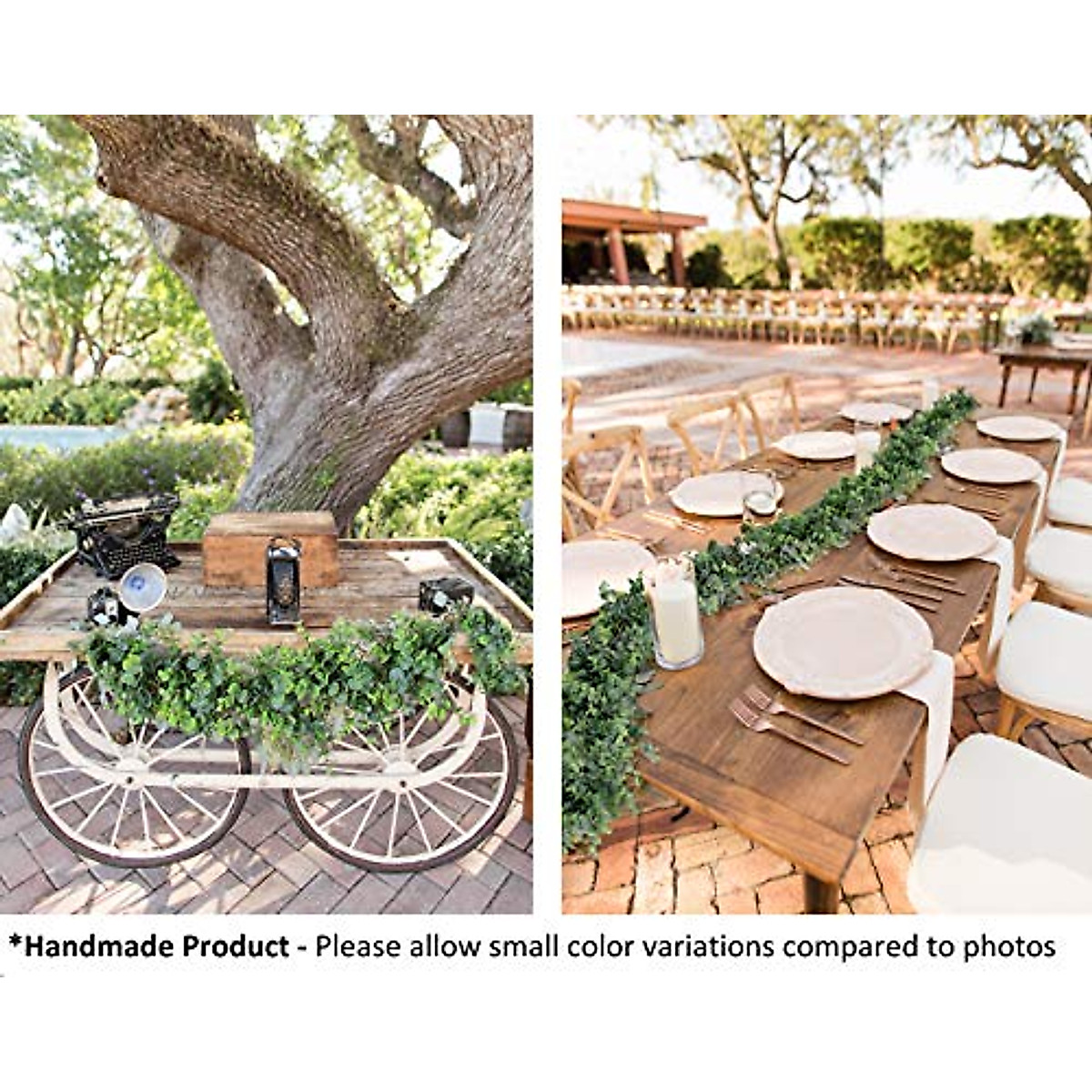 DREATIVE CO 9.2ft Eucalyptus Garland Thick - Faux Greenery Garland Leaves - Artificial Eucalyptus Vines - Eucalyptus for Wedding - Christmas Garland Home and Room Decor - Table Runner Indoor Outdoor