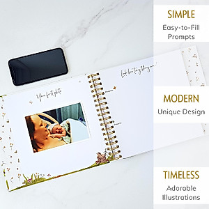 Baby Memory Book for Girl or Boy - First 5 Year Unisex Woodland Animal Keepsake to Log New Born 1st Milestone - Gender Neutral Photo Album - Parent Scrapbook Journal - Pregnancy Gift for Expecting Mom