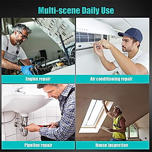 8MM Inspection Camera Endoscope, Dual 1080P Lens, Semi-Rigid Cable, 4.5 Inch Screen, IP67 Waterproof 6 LEDs, 1700mAh, Max 64GB Card(1M/3.28FT Cable)