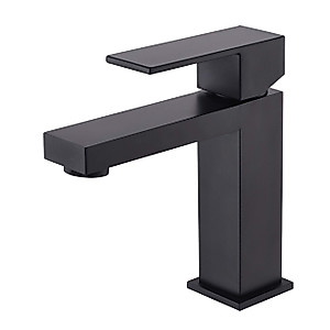 Matte Black Bathroom Faucet - Single Hole Modern Bathroom Faucet Black, Lead-Free Stainless Steel Construction, Ceramic Cartridge, cUPC Certified, ADA Single Handle Bathroom Sink Faucet Black by PRISM