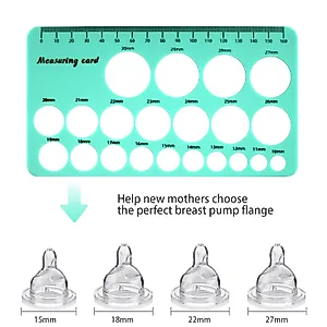 Nipple Rulers for Flange Sizing, 4pcs Silicone Nipple Flange Measuring Tool for Breast Pump Flange Size, Breast Pump Shield Nipple Sizing Measurement Tool for Flanges, Including 2 Flange Rulers