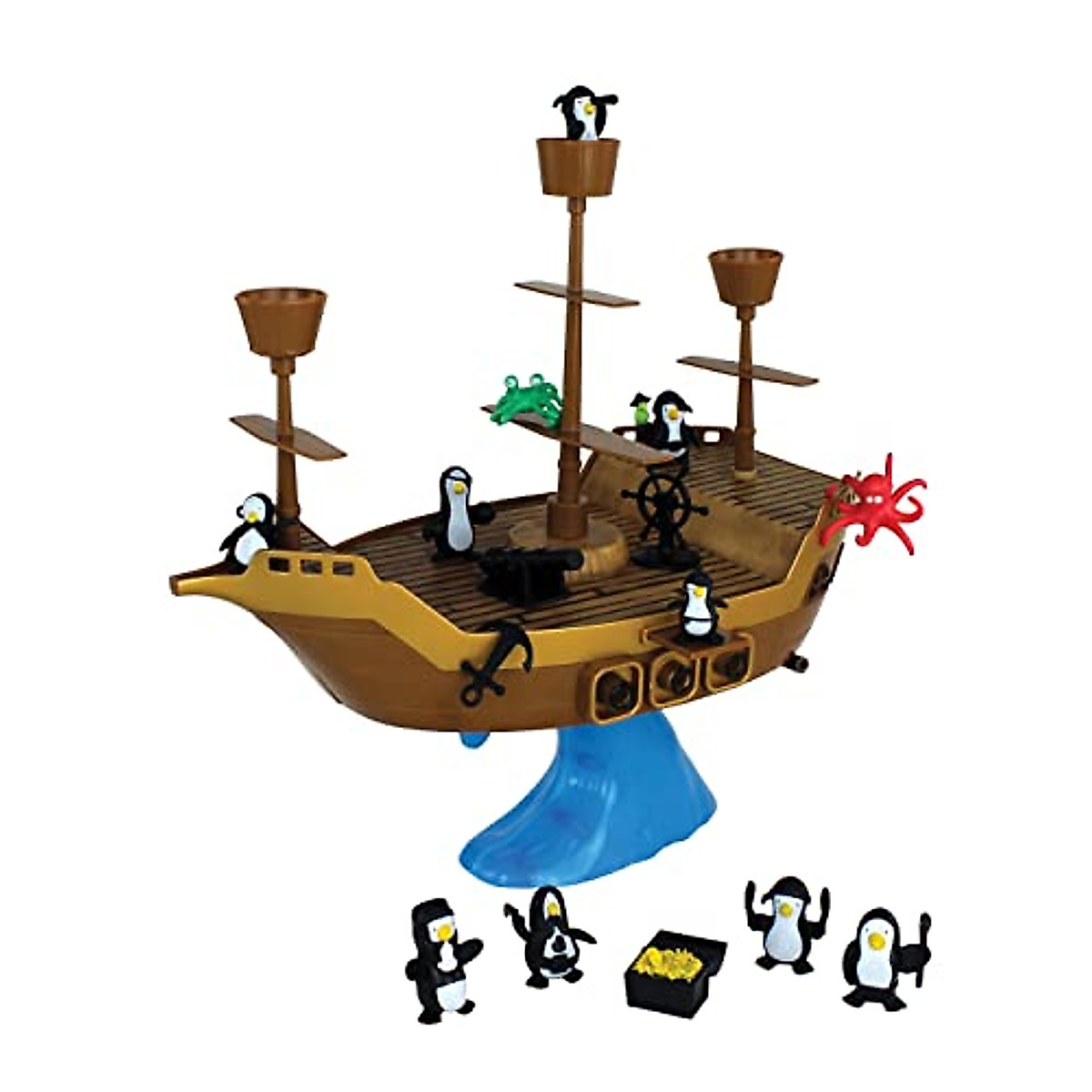 PlayMonster Don't Rock The Boat -- Children's Game -- Balance Yer Mateys or Overboard Ye Go! -- For ages 5+ -- 2-4 Players