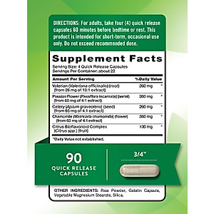 Nature's Truth Calm Caps | 90 Capsules | with Passion Flower and Chamomile | Non-GMO, Gluten Free Supplement