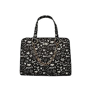 XOXO Women's Handbag Large Black Graffiti Print Satchel