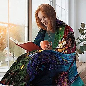 Blanket Soft Flannel Throw Blankets Lightweight Comfort Beach Blanket for Couch Sofa Bed Style1 60"x50"