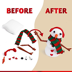 JOYIN Christmas Build Your Snowman Craft Kit, 3 Pack DIY Snowman Christmas Craft Kit for Christmas Arts and Craft Activities, Xmas Gift Stocking Stuffers for Kids,Party Favor School Funny Toy