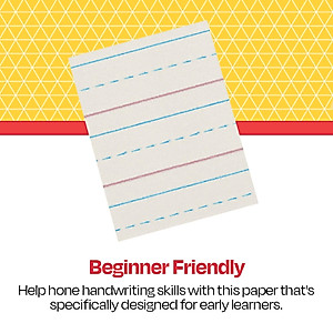 School Smart Zaner-Bloser Paper, 1/2 Inch Ruled, 8 x 10-1/2 Inches, 500 Sheets White