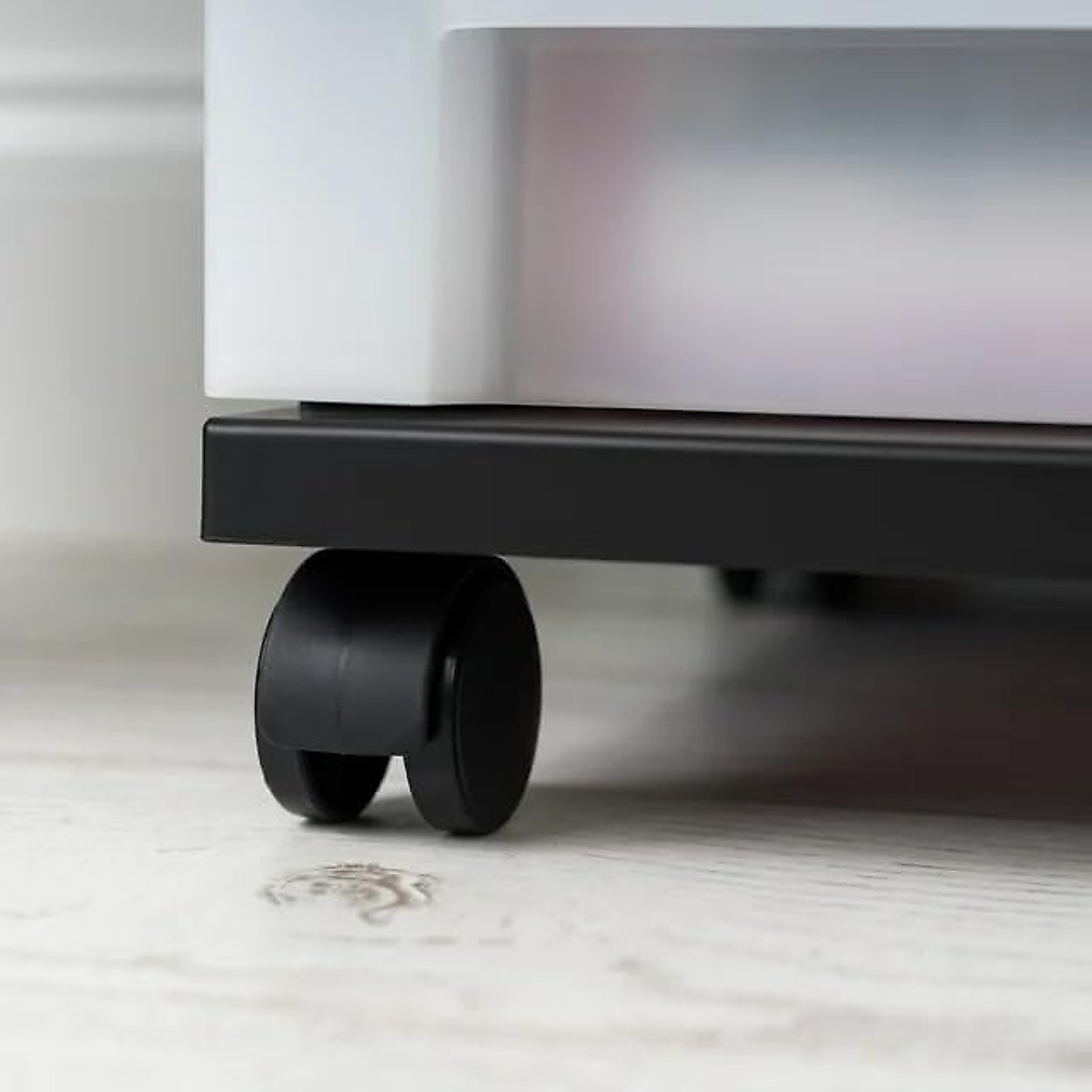 Storage Drawer Tower 6-Drawer Plastic Storage Cart with Organizer Top and Wheels, Clear/Black