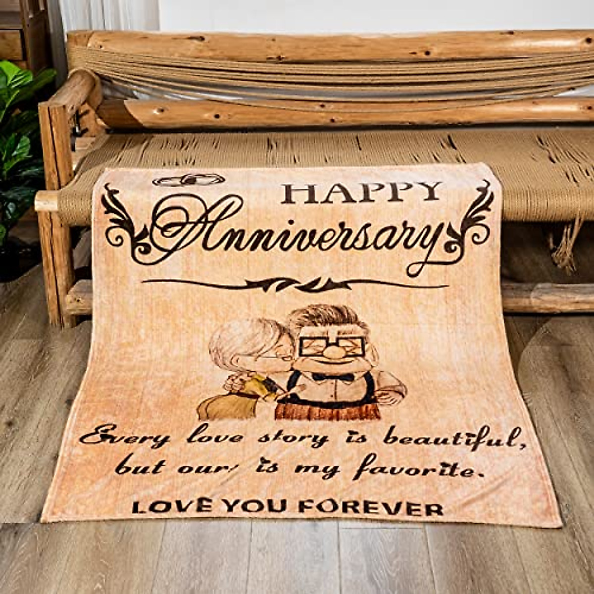 BLAMEZI Wedding Anniversary for Her Him Gifts, Personalized Throw Blanket Gift, Anniversary Christmas Valentines for Wife Husband Mom Dad Gifts