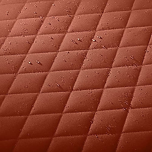 Classic Accessories Montlake FadeSafe Water-Resistant 21 x 19 x 3 Inch Rectangle Outdoor Quilted Seat Cushion, Patio Furniture Chair Cushion, Spice