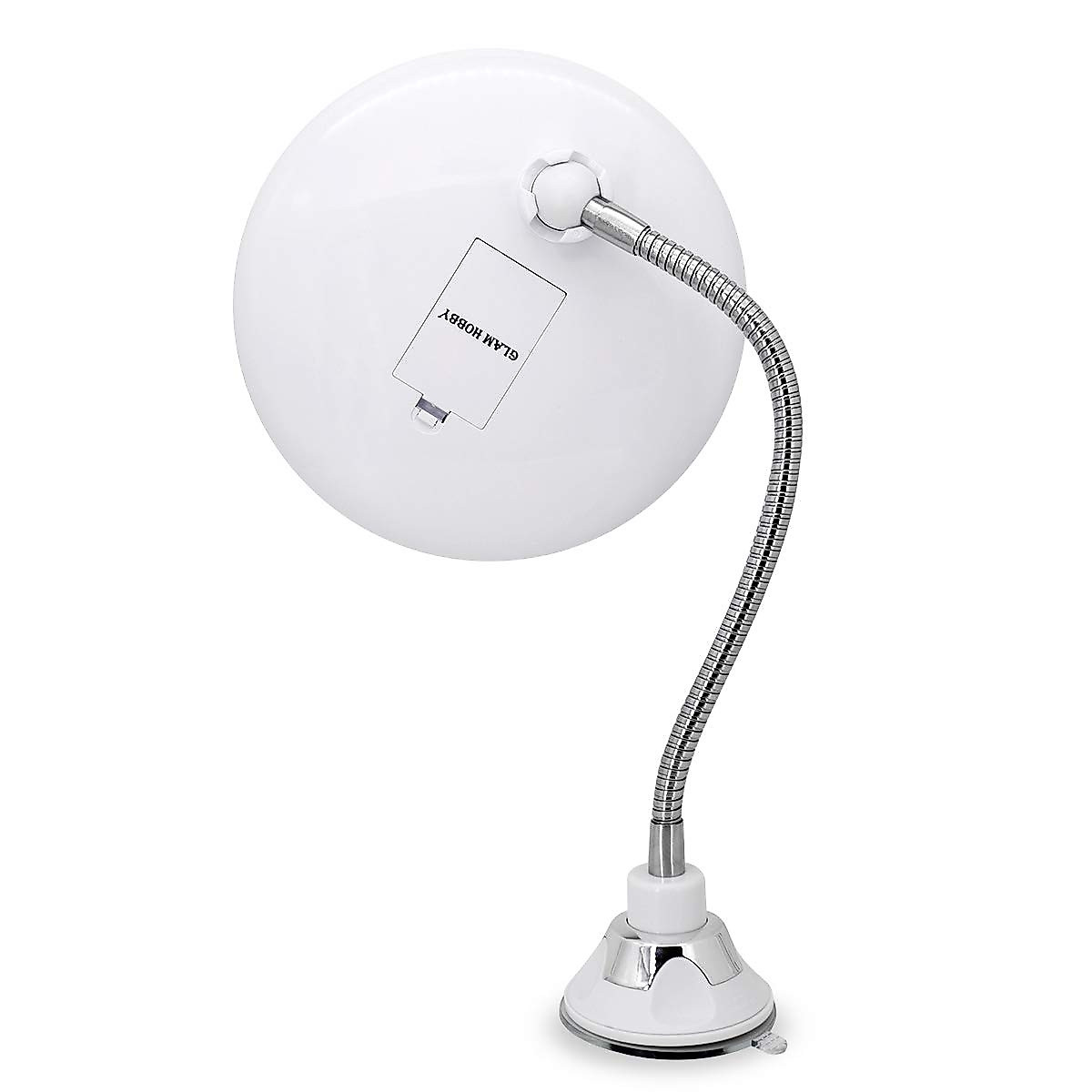 Glam hobby Led 10X Magnifying Makeup Mirror Lighted Vanity Bathroom Round Mirror with 360 Degree Swivel Rotation, Flexible Gooseneck, and Locking Suction