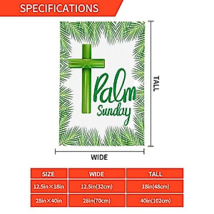 Palm Sunday Garden Flag For Outside Porch Patio Farmhouse Yard Outdoor Decor (12.5"X18" , Double Sided) Without Flagpole