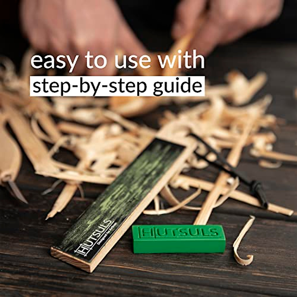 Hutsuls Pocket Knife Strop Kit - Get Razor-Sharp Edges with Pocket Leather Strop for Knife Sharpening, Easy to Use Knife Stropping Kit with Stropping Compound, Stropping Leather Sharpening Strop Block