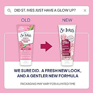 St. Ives Gentle Smoothing Face Scrub, Rose Water & Aloe Vera Exfoliator, Facial Scrub Made with 100% Natural Exfoliants, Paraben Free, Oil-Free, Dermatologist Tested 6 oz, 6 Pack